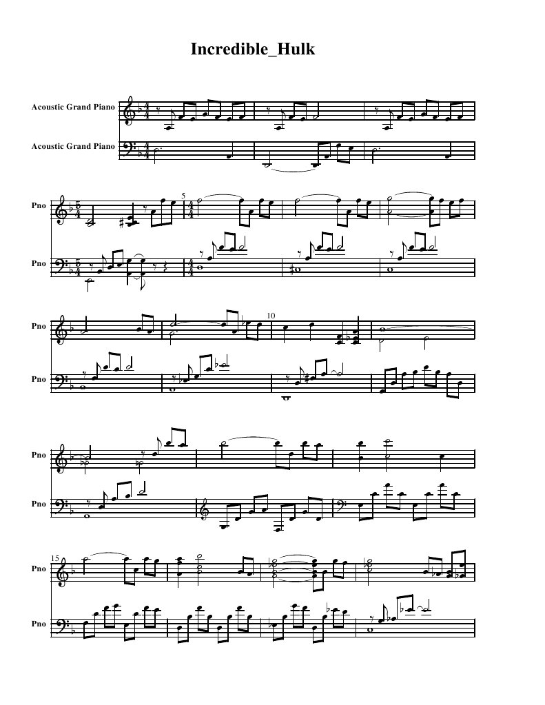 Theme From The Incredible Hulk Sheet Music (Lonely Man) | PDF