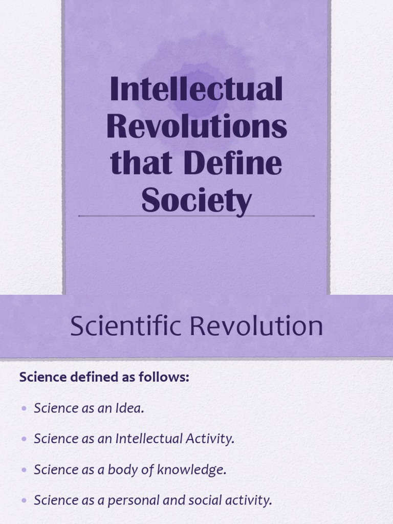 Intellectual Revolutions That Define Society | PDF | Scientific ...
