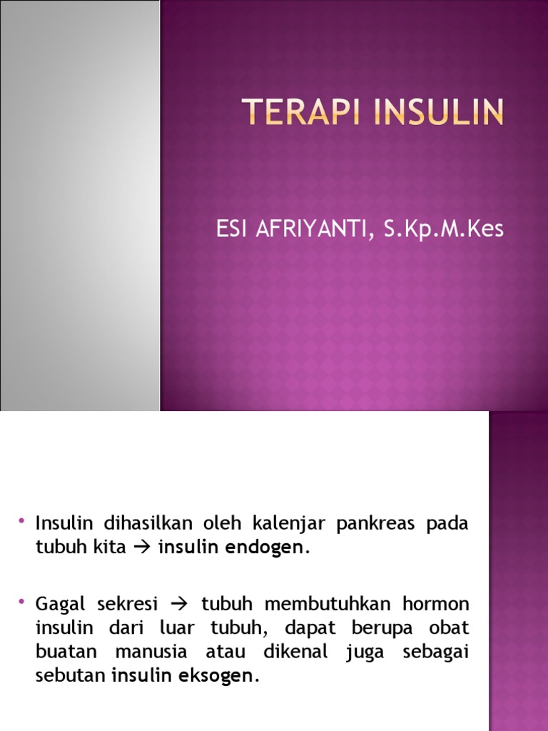 Kebutuhan dan Pemberian Insulin Eksogen | PDF