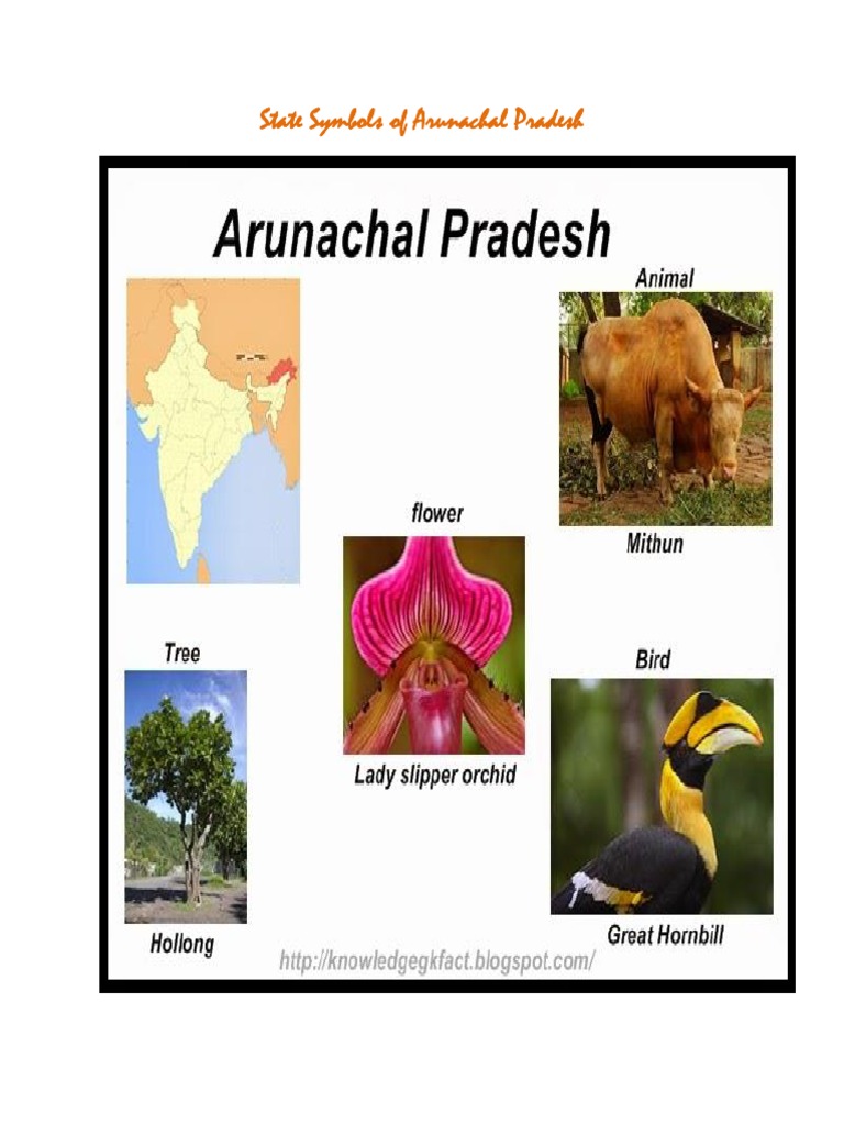 State Symbols of Arunachal Pradesh | PDF