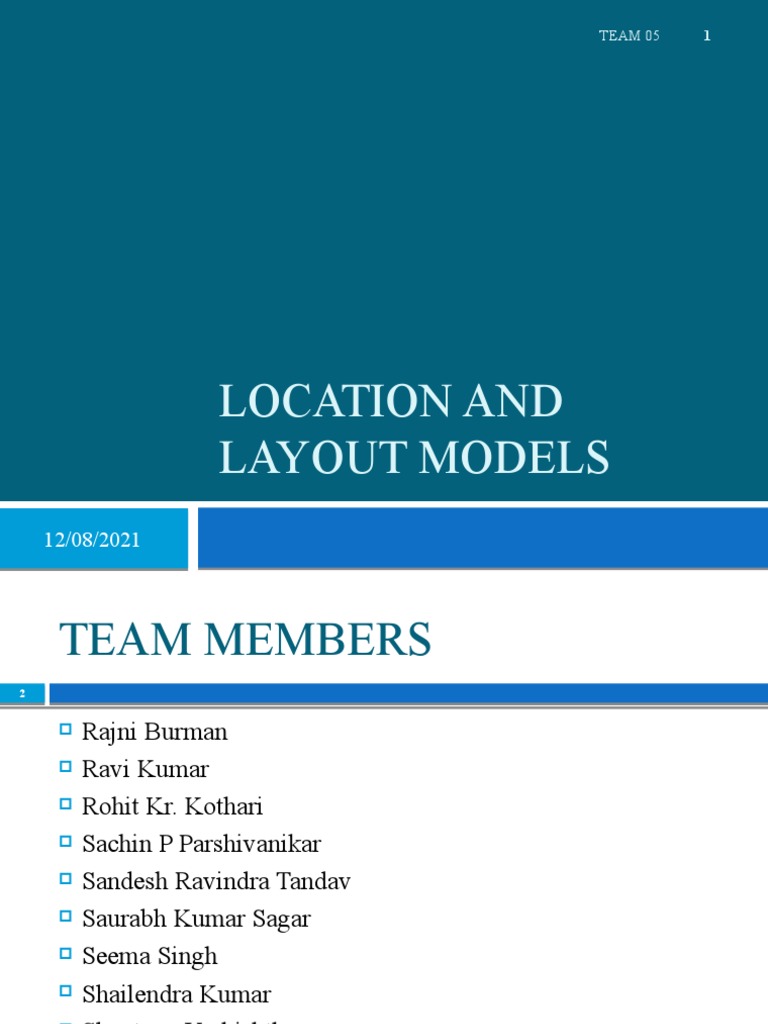 Location and Layout Models Overview | PDF | Business Process | Teaching ...