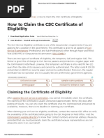 How To Claim Certification of Civil Service Eligibility | PDF ...