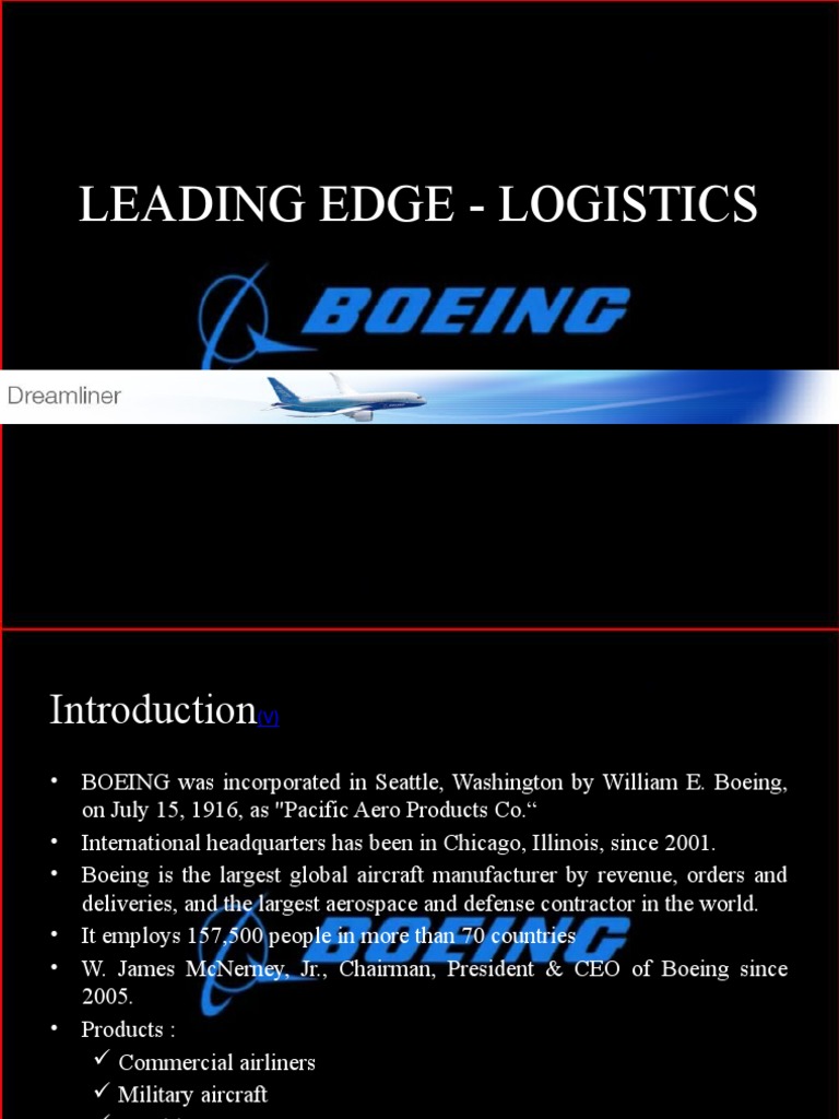 Boeing Logistics System | Internet Of Things | Radio Frequency ...