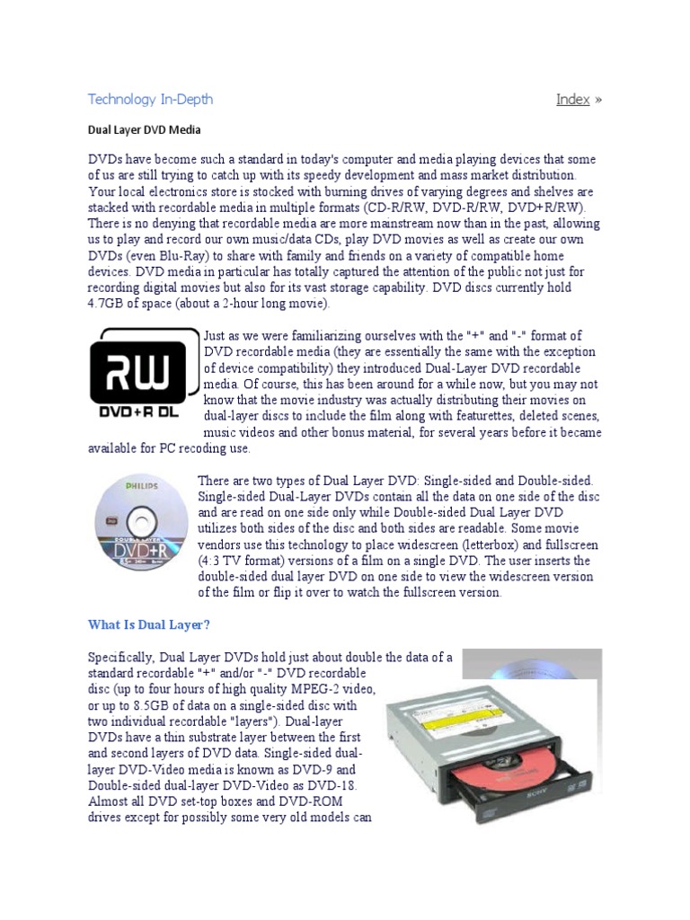 Maximizing Storage Capacity: An In-Depth Look at Dual Layer DVD Technology | PDF | Dvd | Storage ...