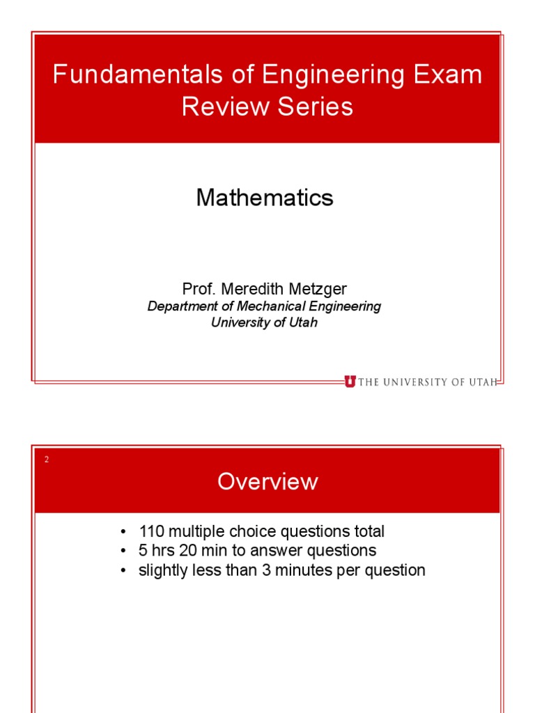 FE Exam MathReview PDF | PDF | Ordinary Differential Equation | Area