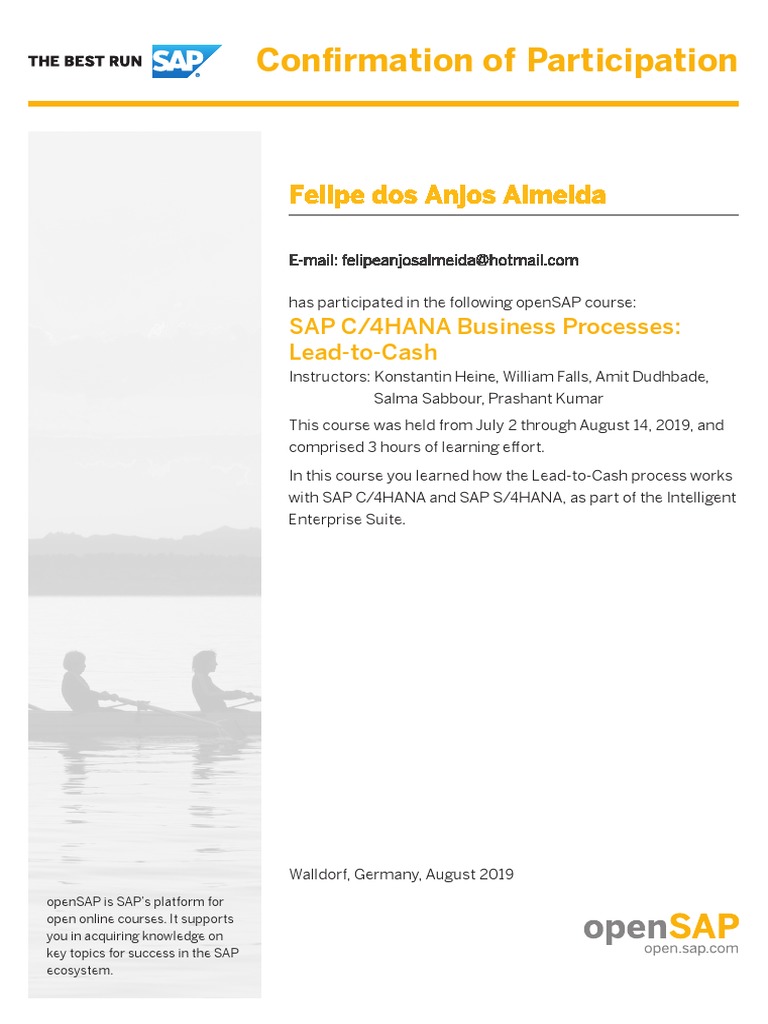 SAP C4HANA Business Processes Lead-to-Cash | PDF