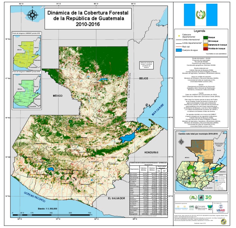 Guatemala Forest Coverage Map | PDF | Guatemala | Belice