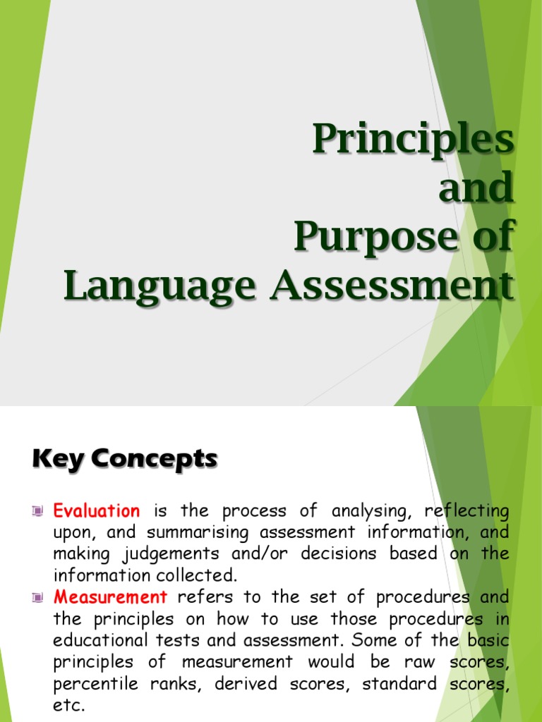 Principles and Purpose of Language Assessment | PDF | Educational ...