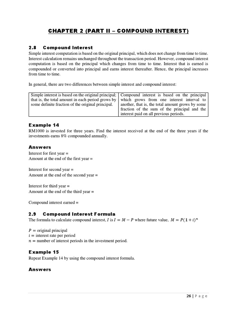 Chapter 2 (Part B - Compound Interest) | PDF | Compound Interest | Interest