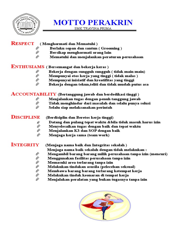Motto dan Etika SMK Travina Prima | PDF