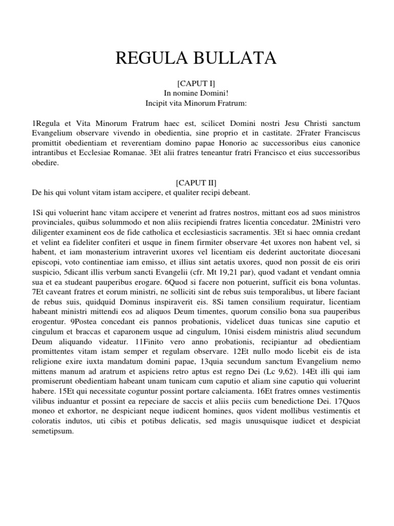 Regula Bullata | PDF