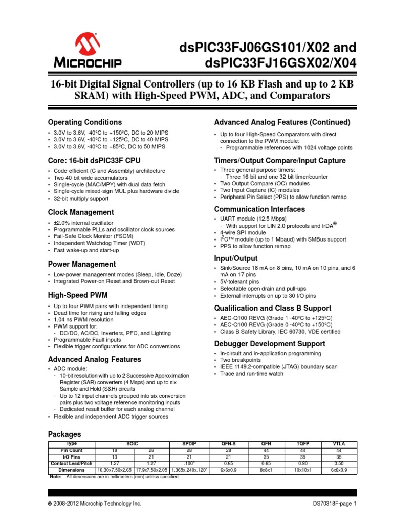 DSPIC Datasheet | PDF | Analog To Digital Converter | Digital Electronics