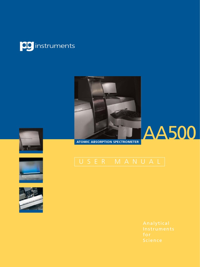 AA500 User Manual | PDF | Atomic Absorption Spectroscopy | Menu (Computing)
