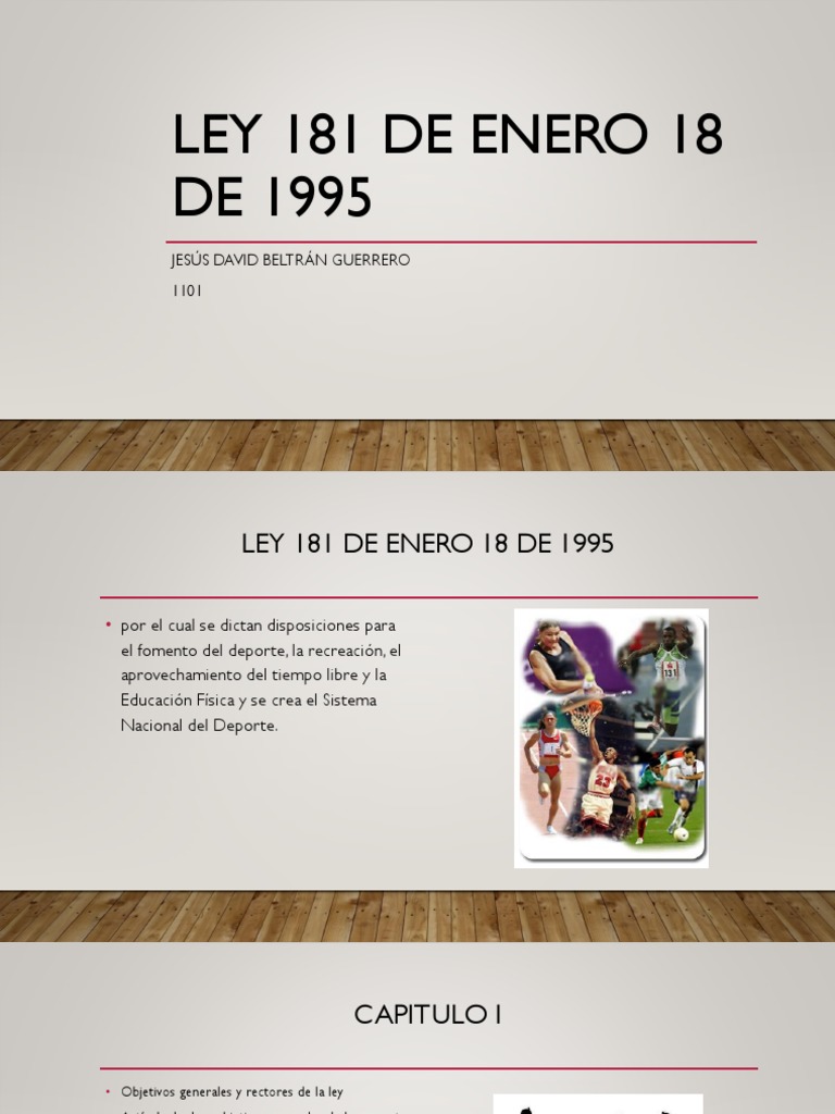 Ley 181 de Enero 18 de 1995 | PDF | Deportes | Educación Física