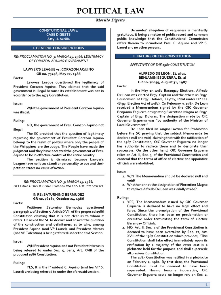Consti 1 Case Digests | Download Free PDF | Initiative | Constitutional Amendment