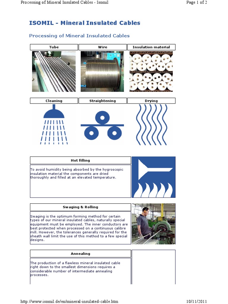 Mineral Insulated Cable Production Process | PDF
