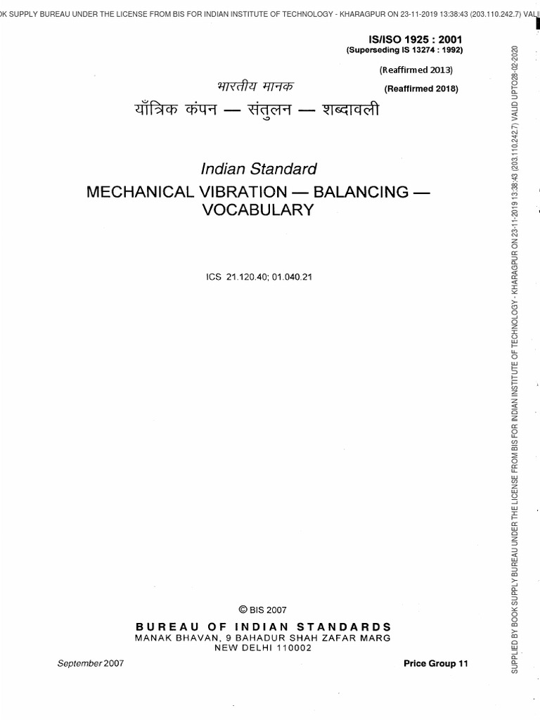 Iso 1925 2001 Balancing Vocabulary | PDF | Rotation Around A Fixed Axis ...