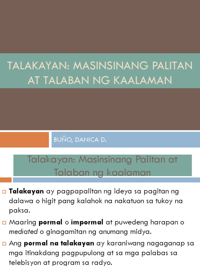 TALAKAYAN-BUñO | PDF