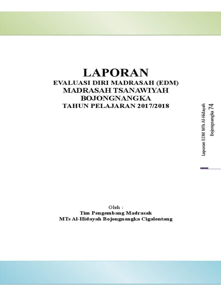 18.. Laporan EDM MTs Al-Hidayah Bojongnangka | PDF