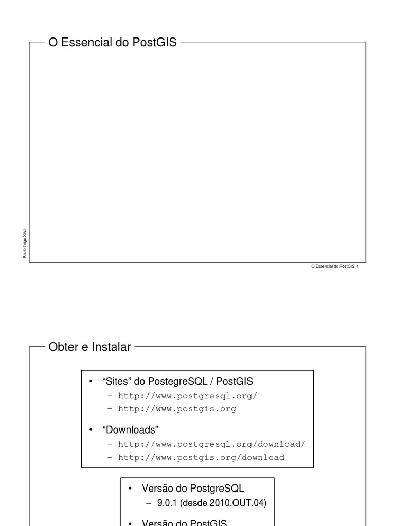 O Essencial Do PostGIS | PDF | Postgre SQL | SQL