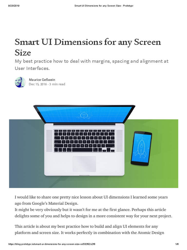 Smart UI Dimensions For Any Screen Size - Prototypr | PDF | User ...