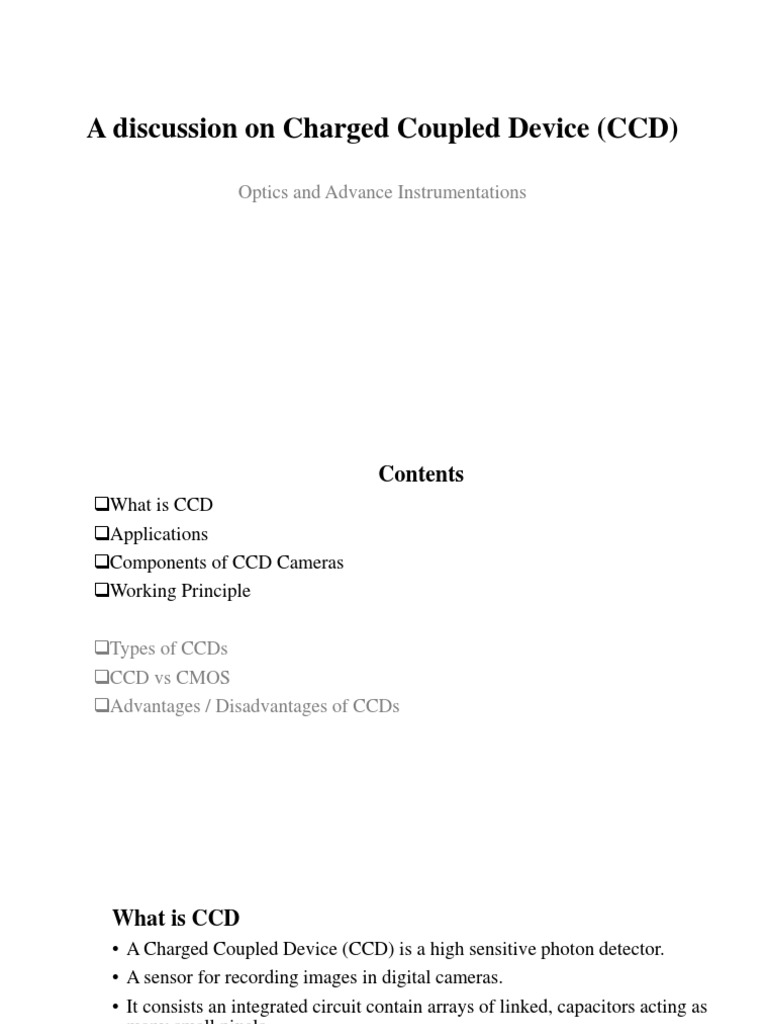 Presentation CCD | PDF | Charge Coupled Device | Manufactured Goods