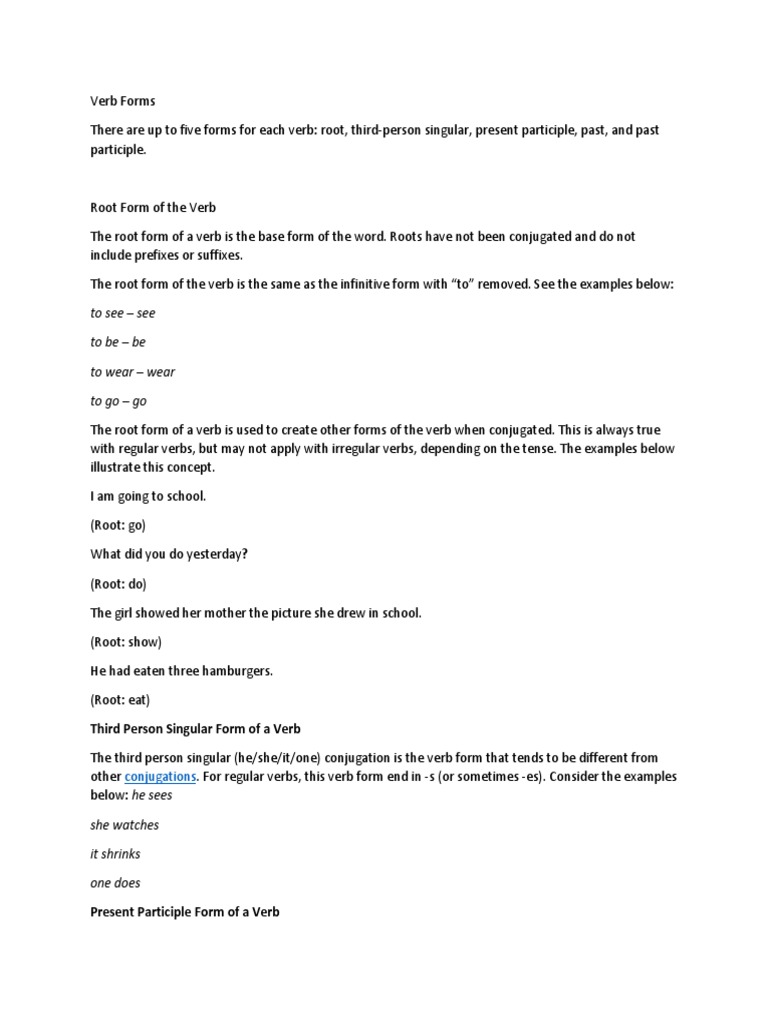 SOLUTION: Verb And Its Types Studypool