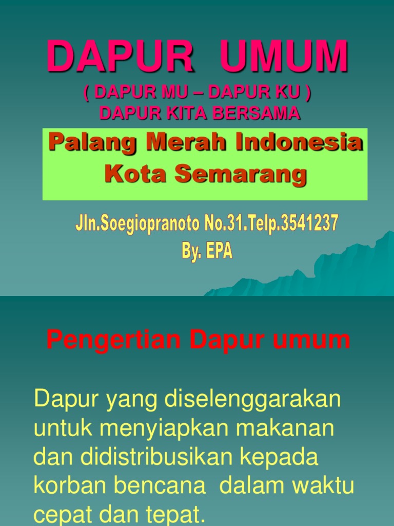 Dapur Umum Pmi | PDF