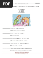 FILIPINO WORKSHEET 4 - Pagbibigay NG Angkop Na Pamagat Sa Binasang Teksto | PDF
