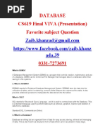 DBMS Viva Questions MCA Idol | PDF | Databases | Database Transaction