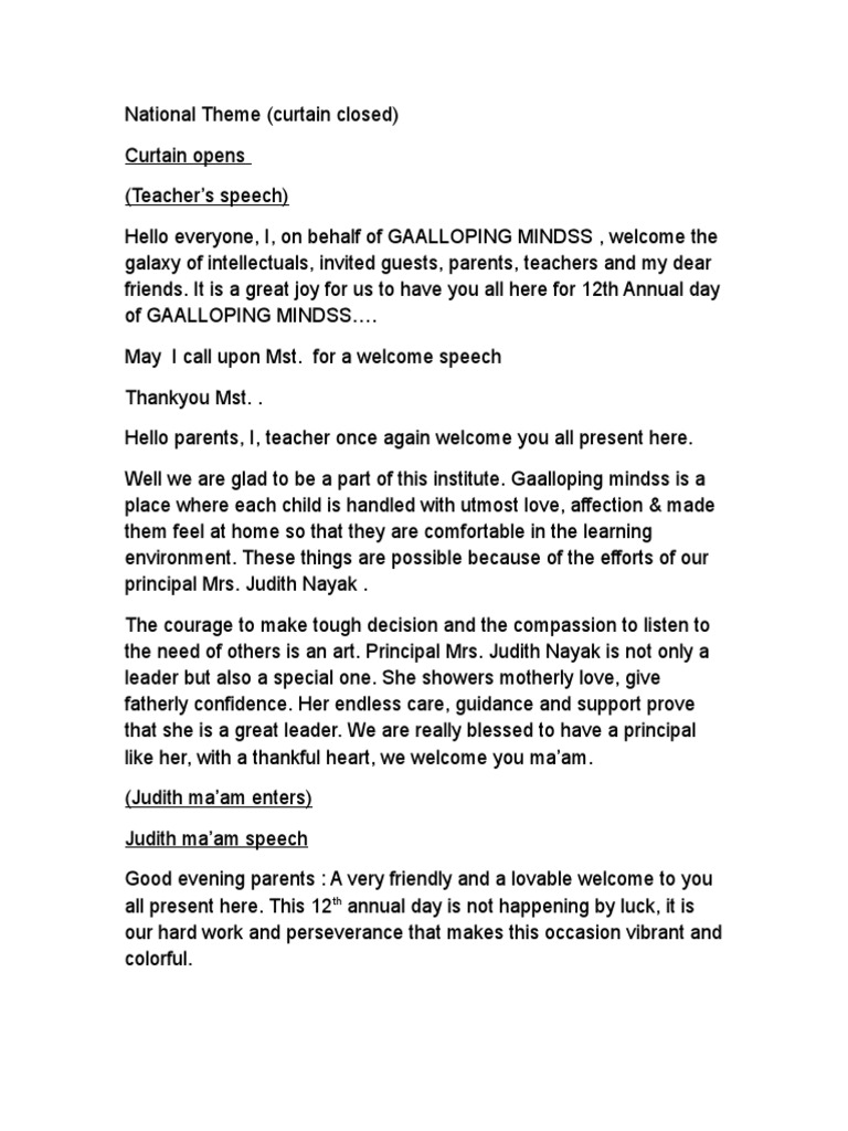 Annual Day Script | PDF | Mumbai