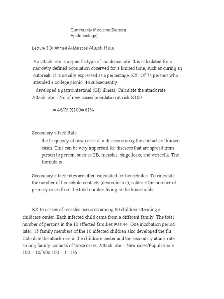 Lec.3 Epidem | Download Free PDF | Incidence (Epidemiology) | Prevalence