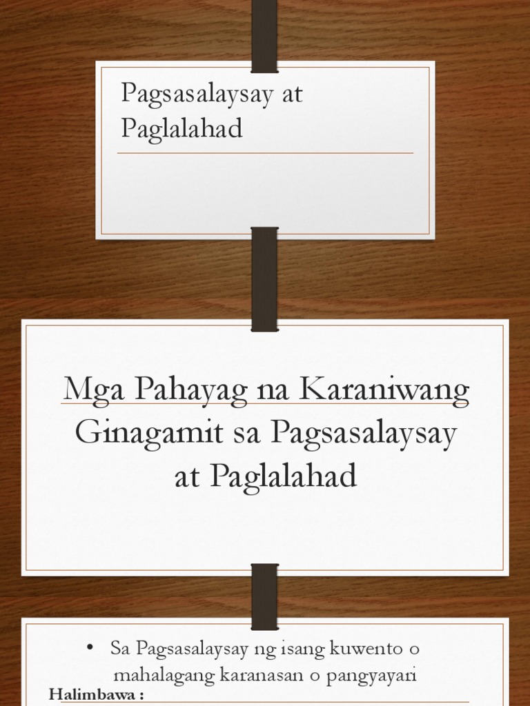 Pagsasalaysay at Paglalahad | PDF