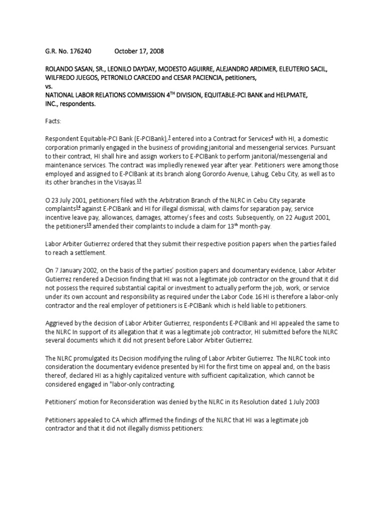 Sasan v. NLRC | PDF | Evidence | Judgment (Law)