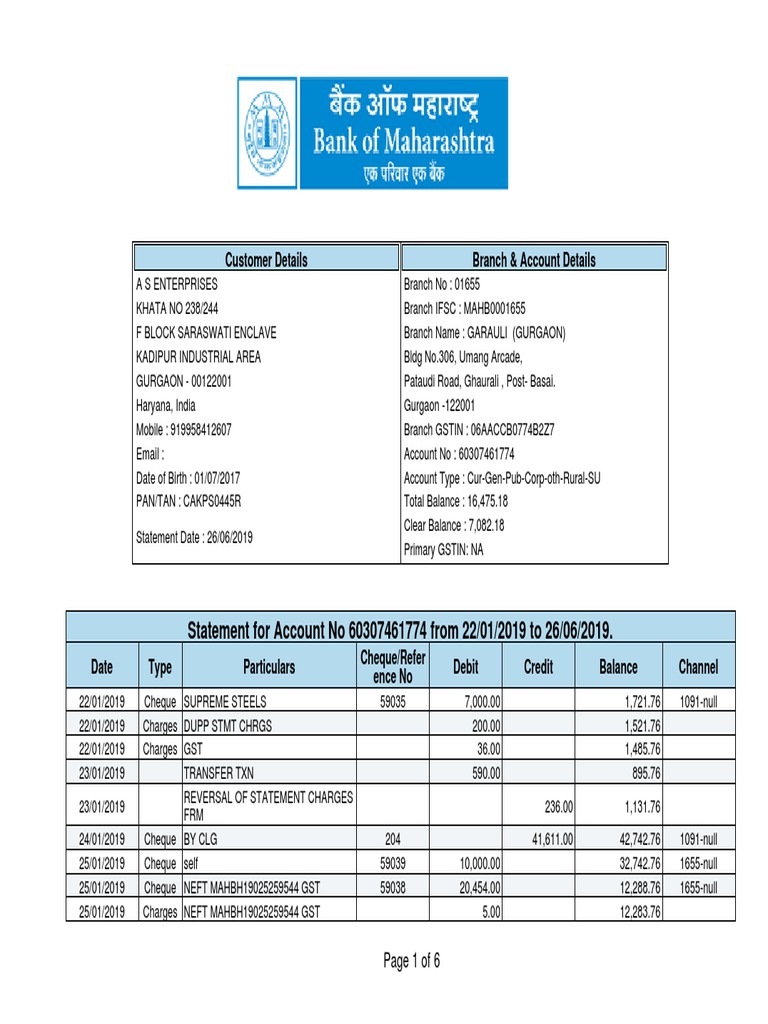 BOM Statement xxxxxxxx1774 20190122 20190626 20190626124832 | PDF ...