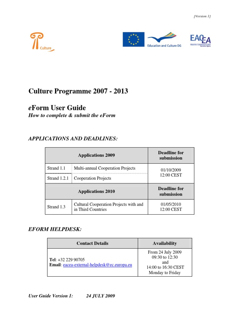 eForm User Guide for Culture Programme | PDF | Point And Click | Internet