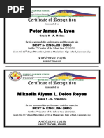 Certificate For Runners Up in Pageant | PDF | Home & Garden