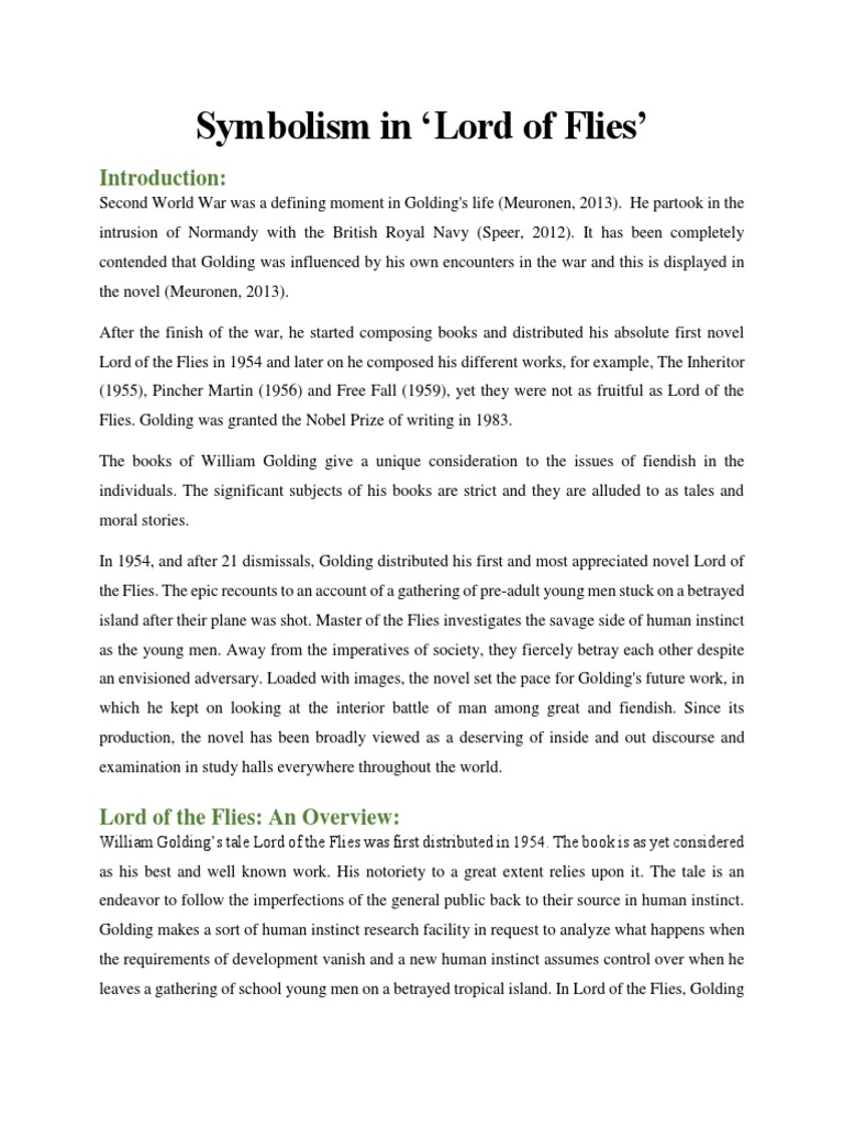 Freudian Symbolism in Lord of the Flies | PDF | Sigmund Freud