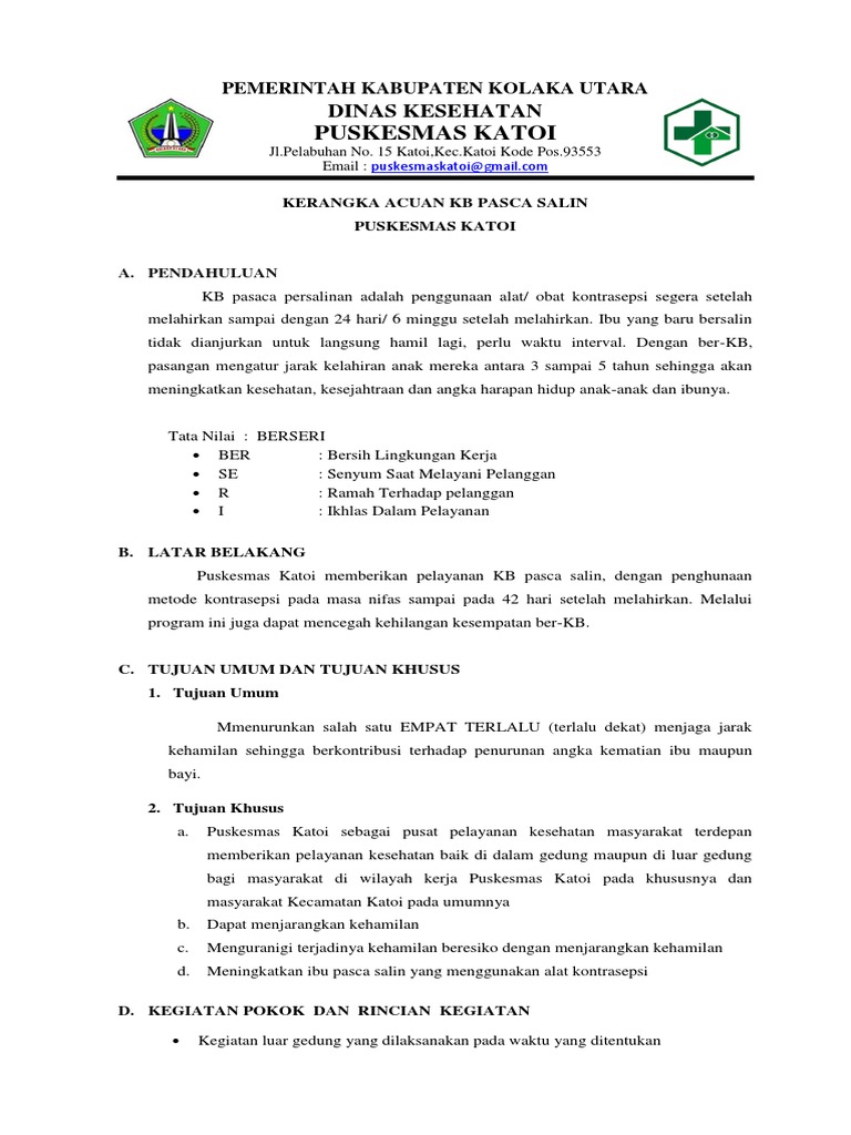 KAK KB Pasca Salin SDH | PDF