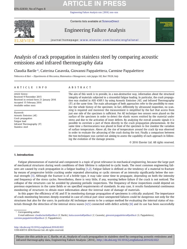 Analysis of Crack Propagation in Stainless Steel by Comparing Acoustic ...