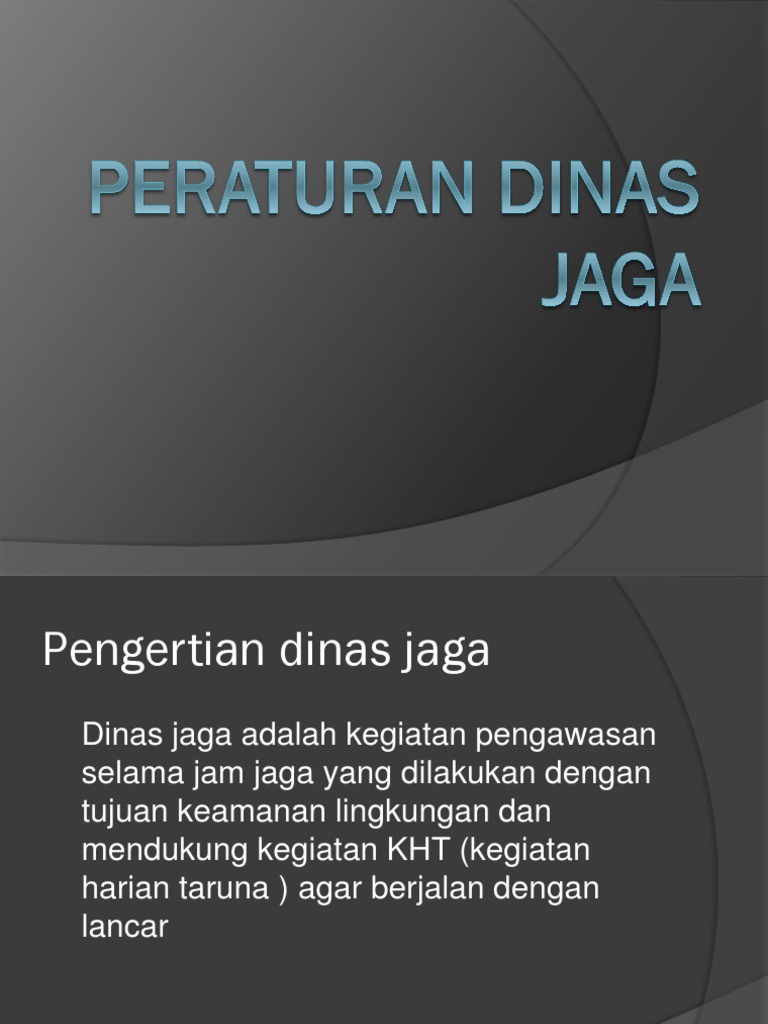 Peraturan Dinas Jaga | PDF