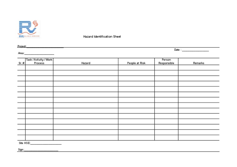 HSE FRM-40 Hazard Identification Sheet | PDF | Career & Growth | Business