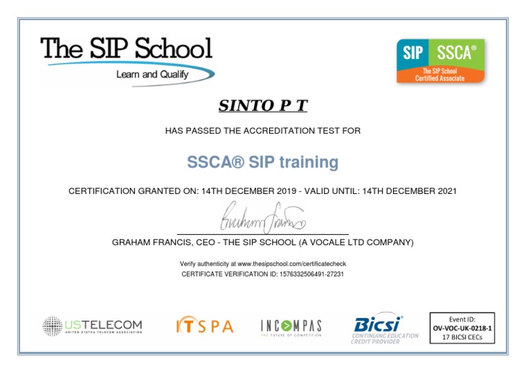 The SIP School Certified Associate | PDF