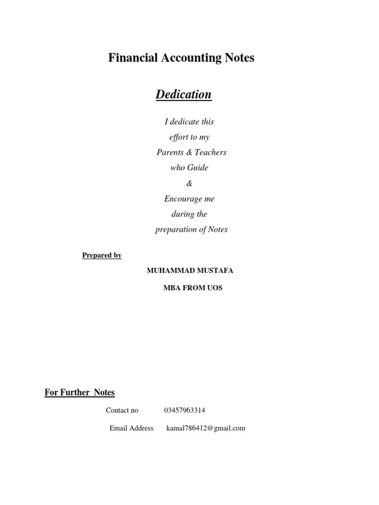Basic Financial Accounting Notes. | PDF | Debits And Credits | Balance ...