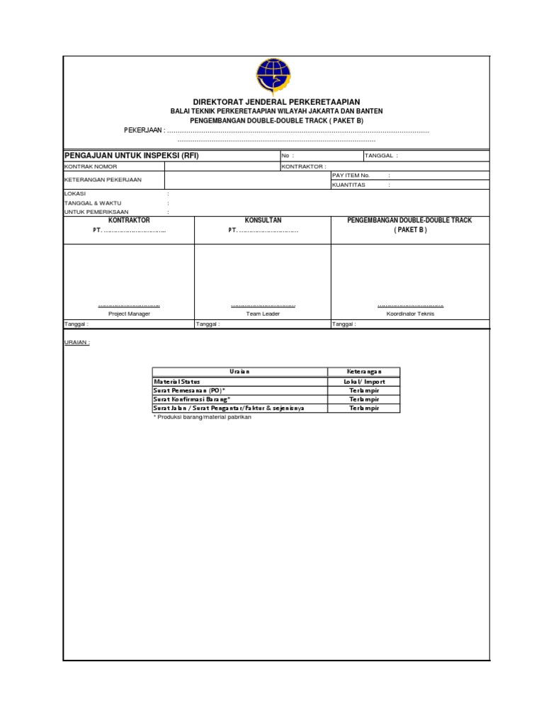 Contoh Format RFI Pengadaan | PDF
