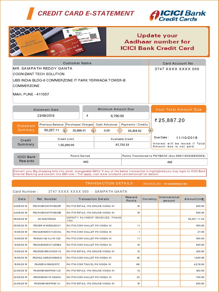 Credit Card Statement | PDF | Credit Card | Payments