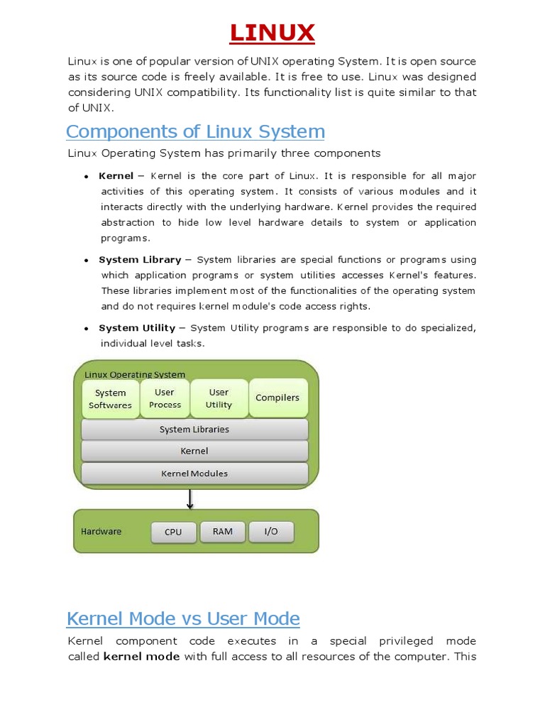 Introduction of Linux, Unix, Windows | PDF | Kernel (Operating System ...