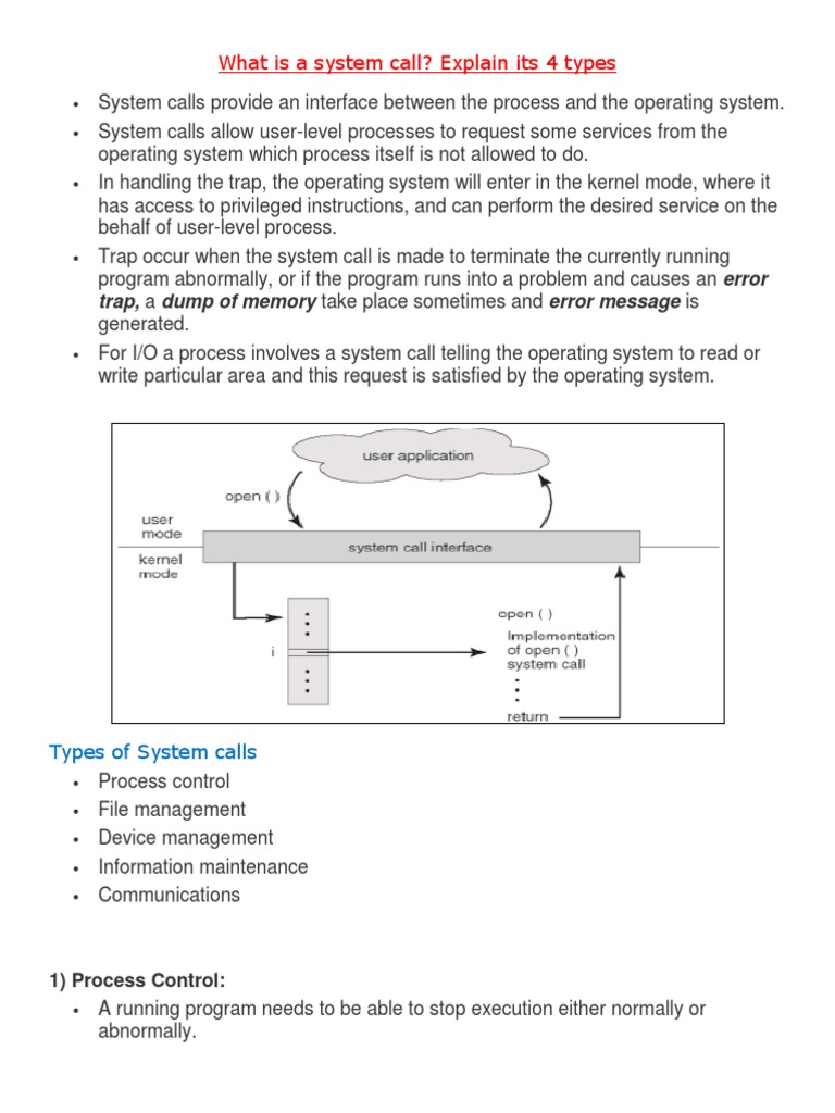 Types of System Calls in OS | PDF | Computer File | Operating System