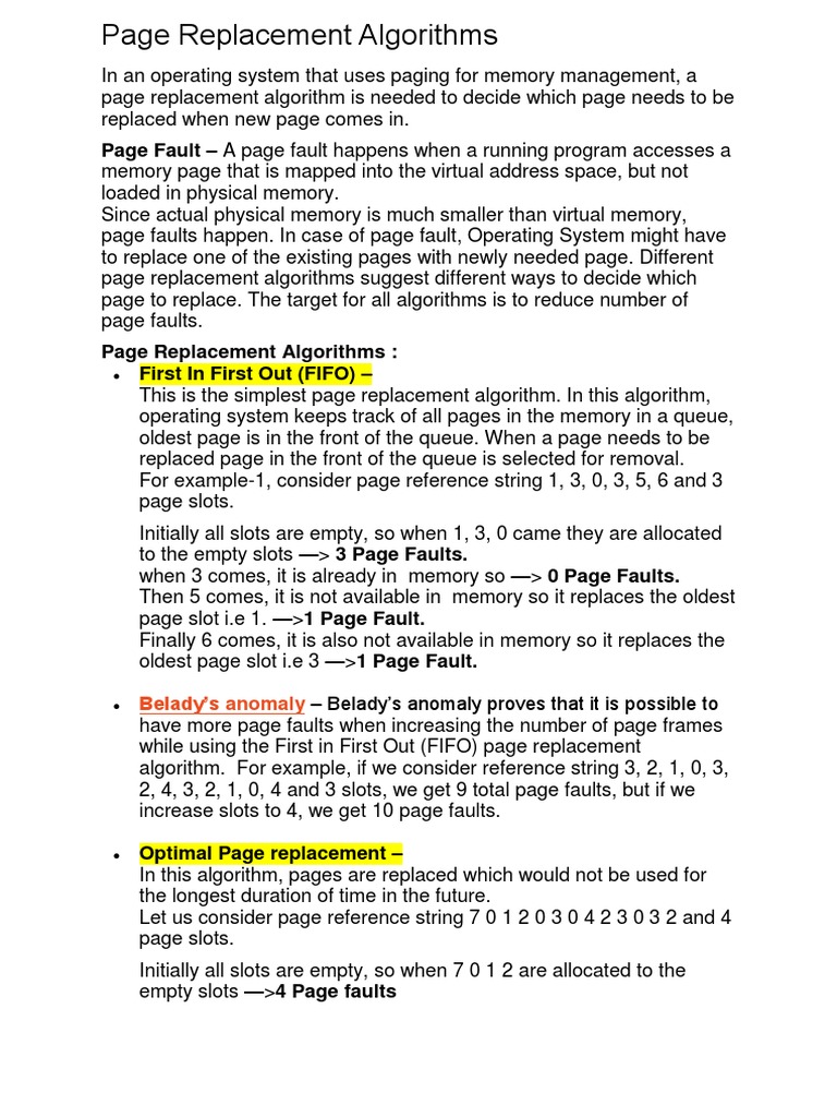 Page Replacement Algo | PDF | Operating System Technology | Computer Data