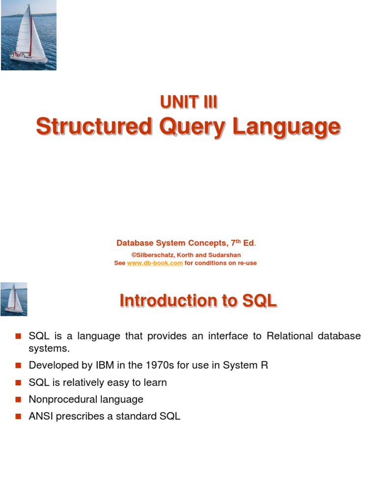 Idbms Unit Iii | PDF | Relational Database | Sql